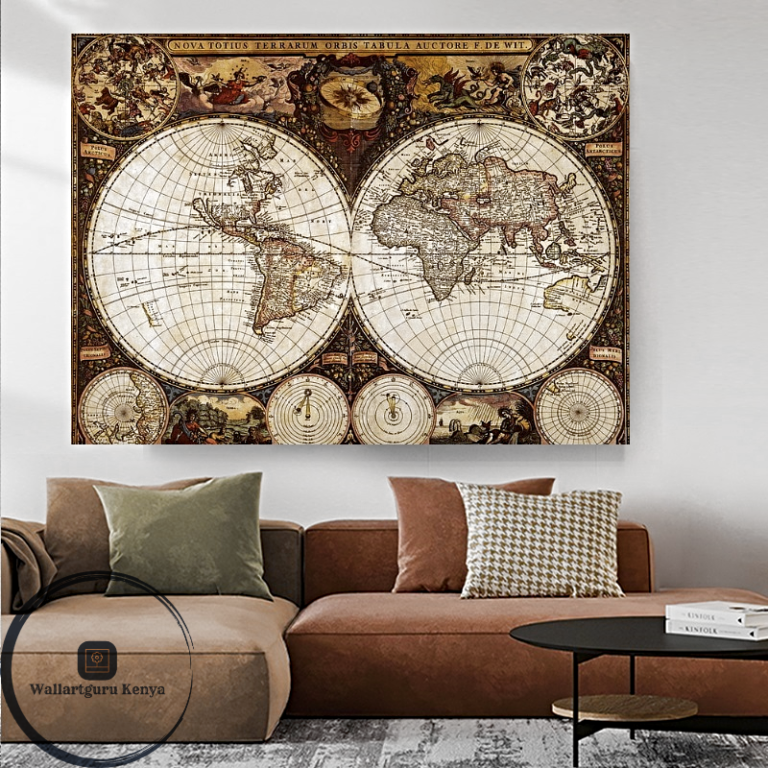 1665 World Map - Wallart Guru