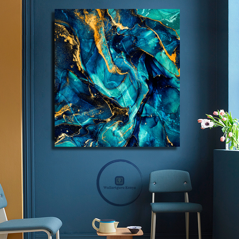 The Red Blue Abstract Canvas Art - Wallart Guru