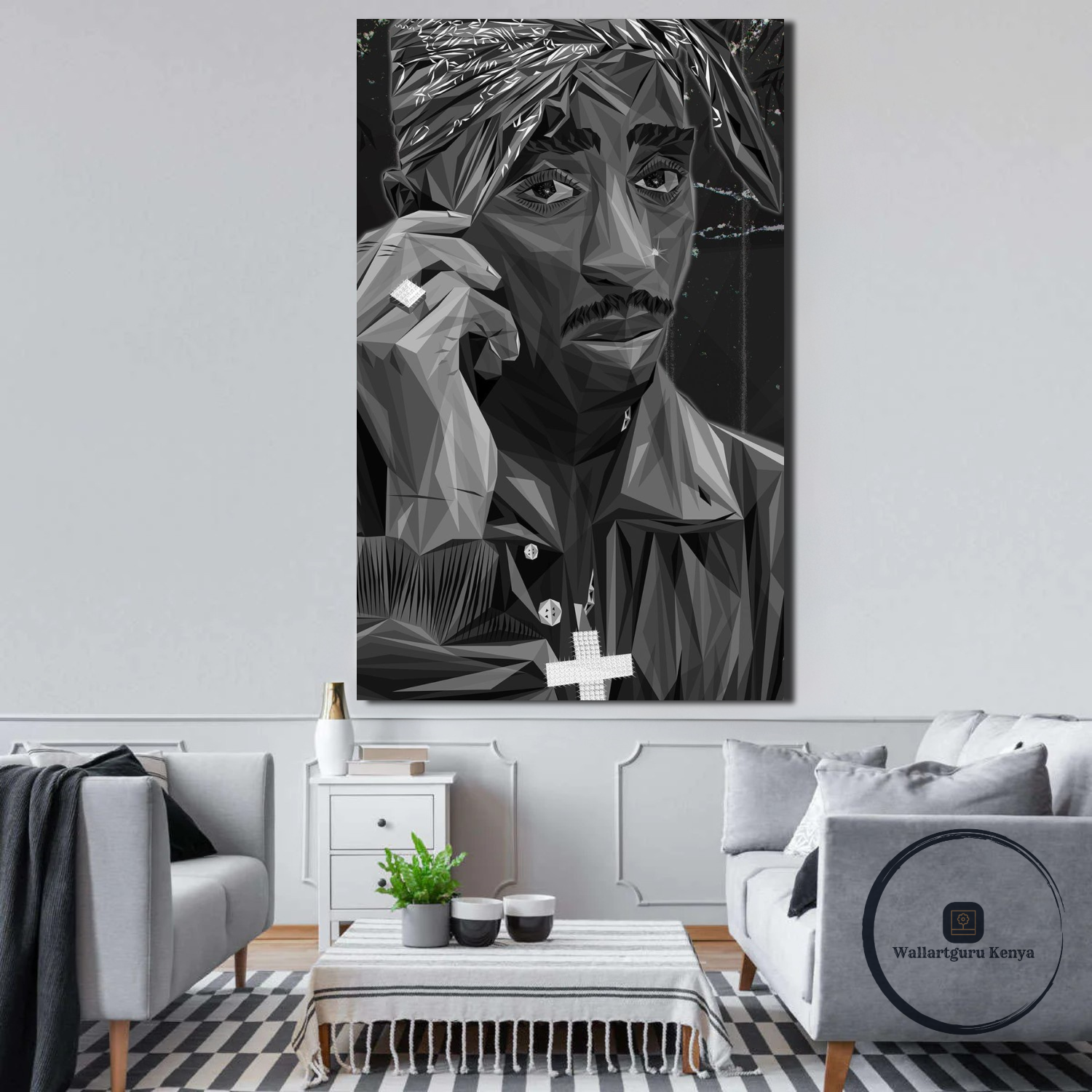 The Grey Tupac Canvas Wall Decor Kenya - Wallart Guru