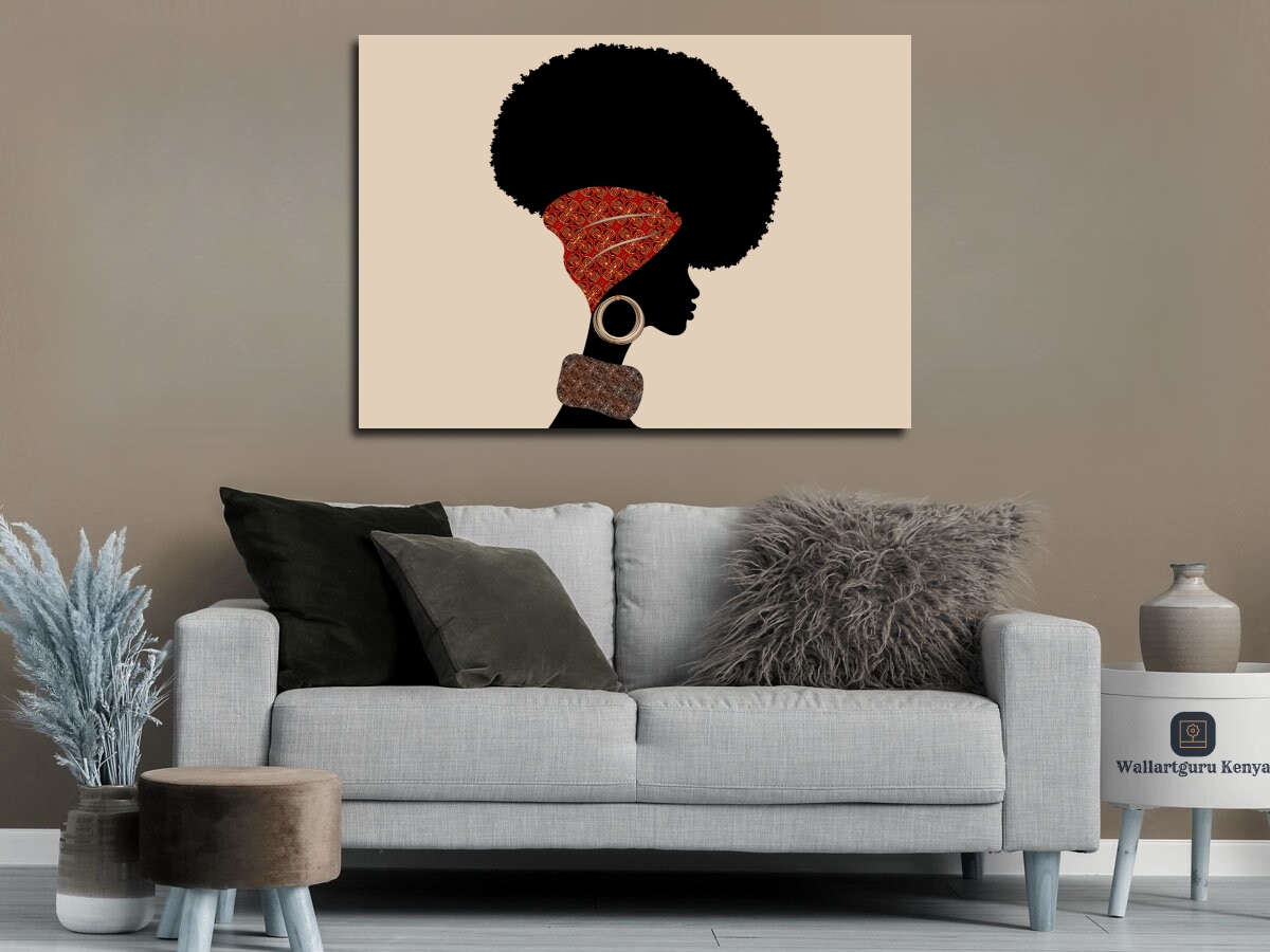 Afro Lady Canvas Art - Wallart Guru